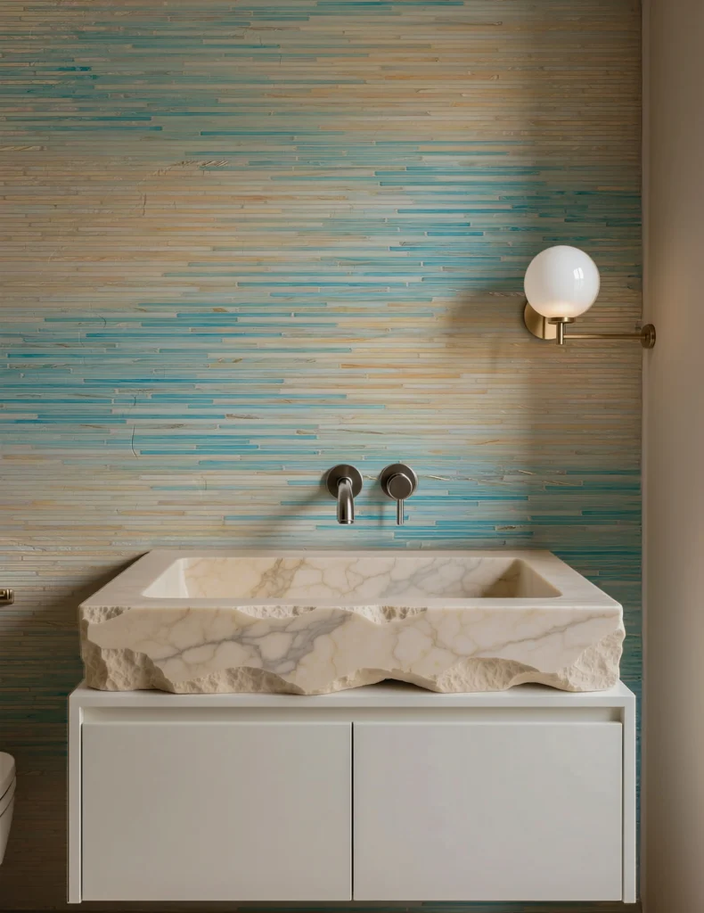 Ocean Fade Linear Mosaic Wall | MEC Artworks GCC